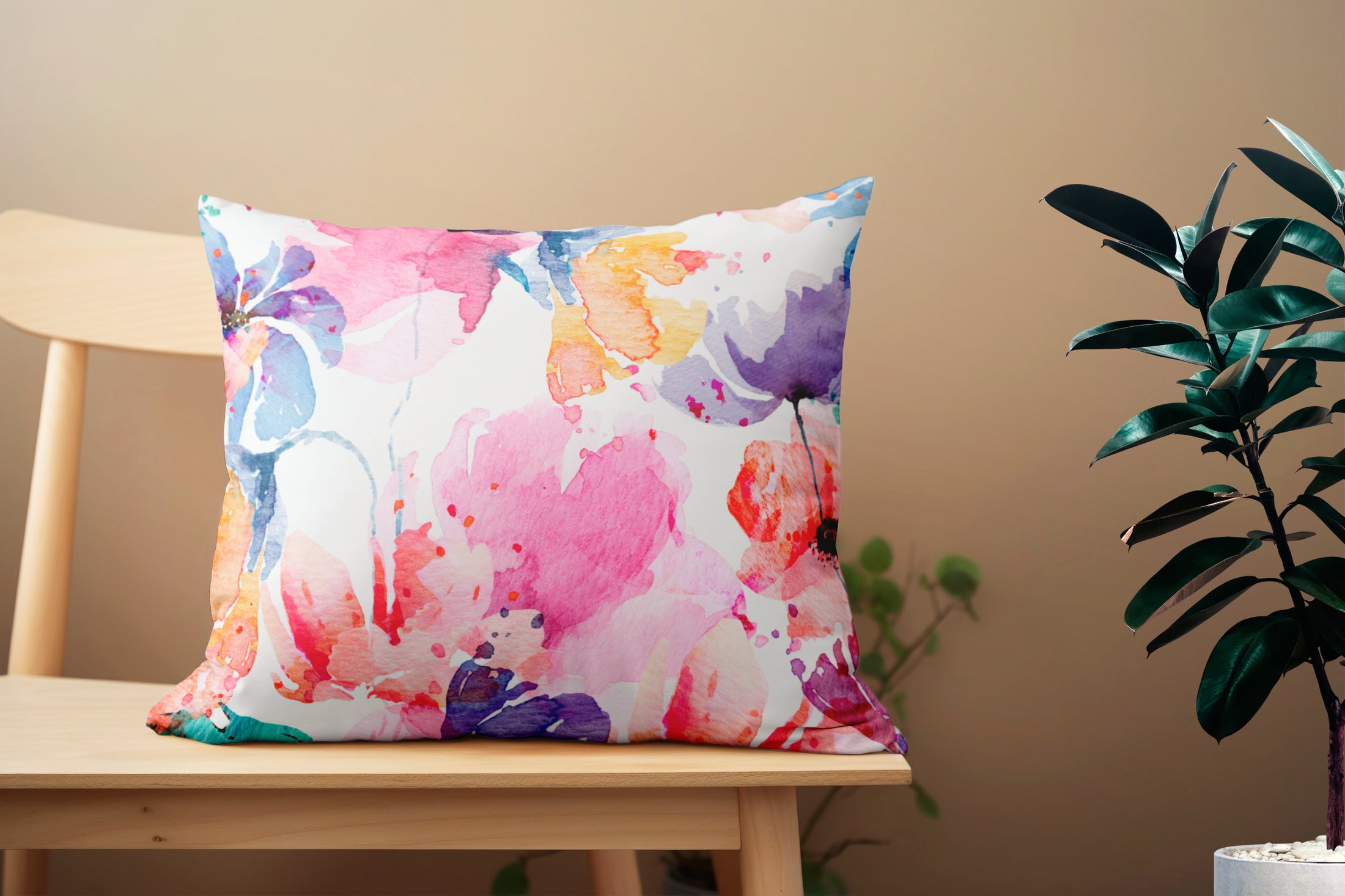 Blooming Flowers Abstract Pillow-Soft or Linen – La Maison Decora